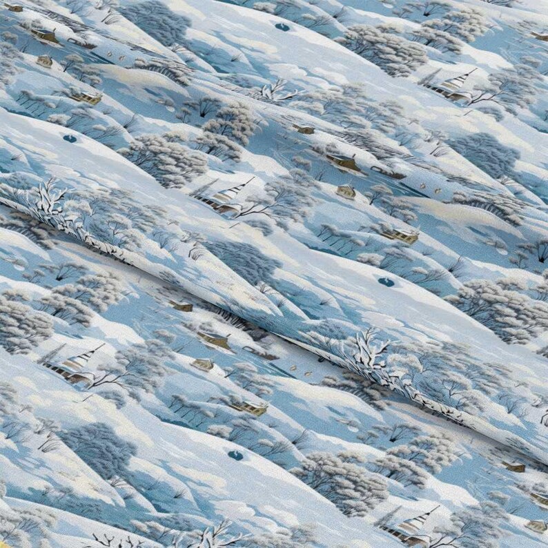 Winter Scenery Pattern 17 Quilting Cotton Fabric - Etsy