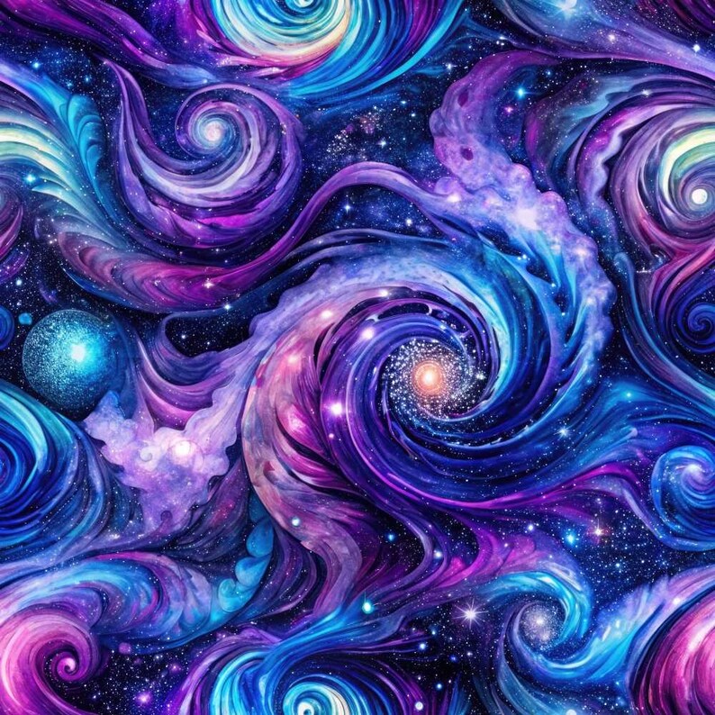 Cosmic Swirls Pattern 3 Quilting Cotton Fabric - Etsy