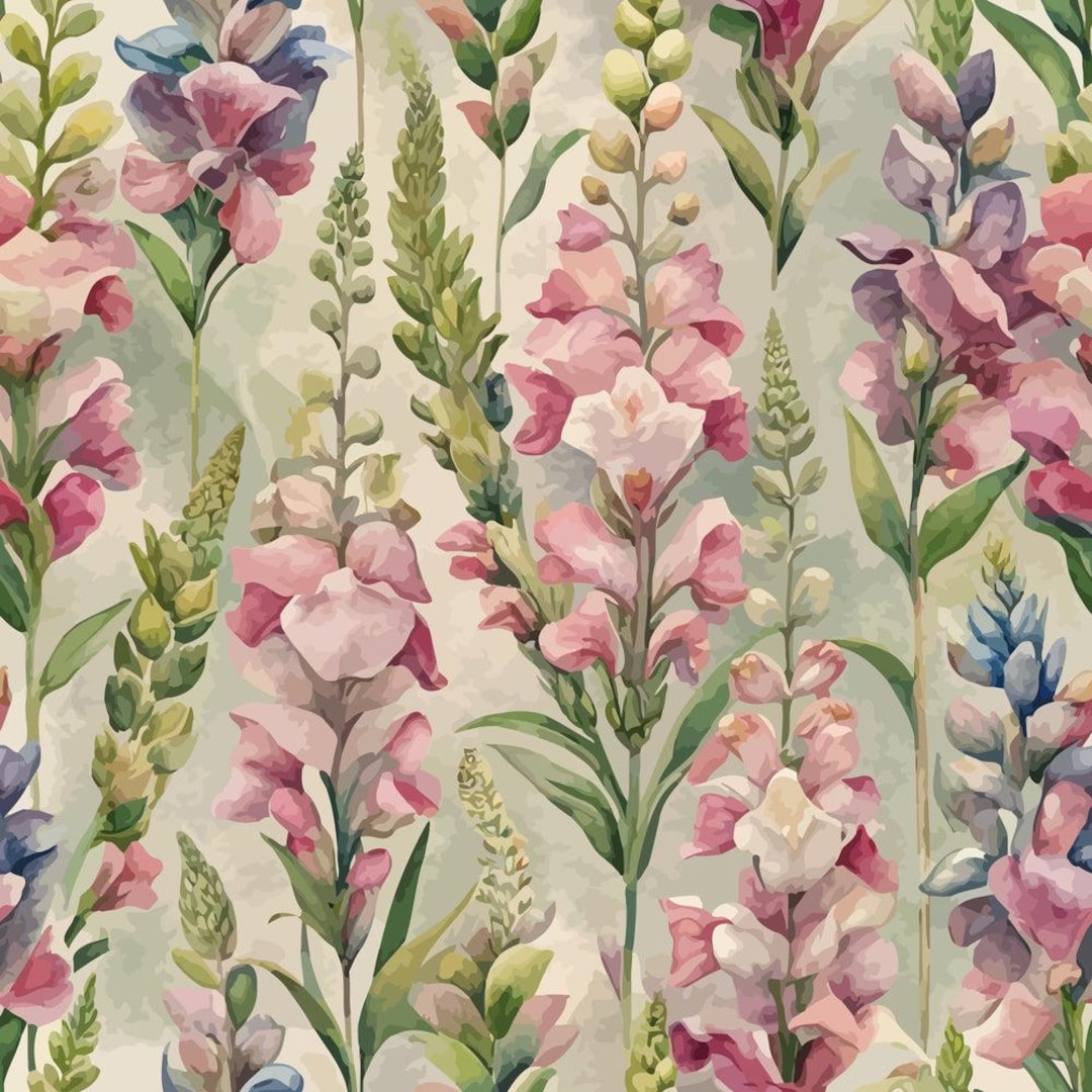 Art Nouveau Snapdragons Pattern 2 Quilting Cotton Fabric - Etsy