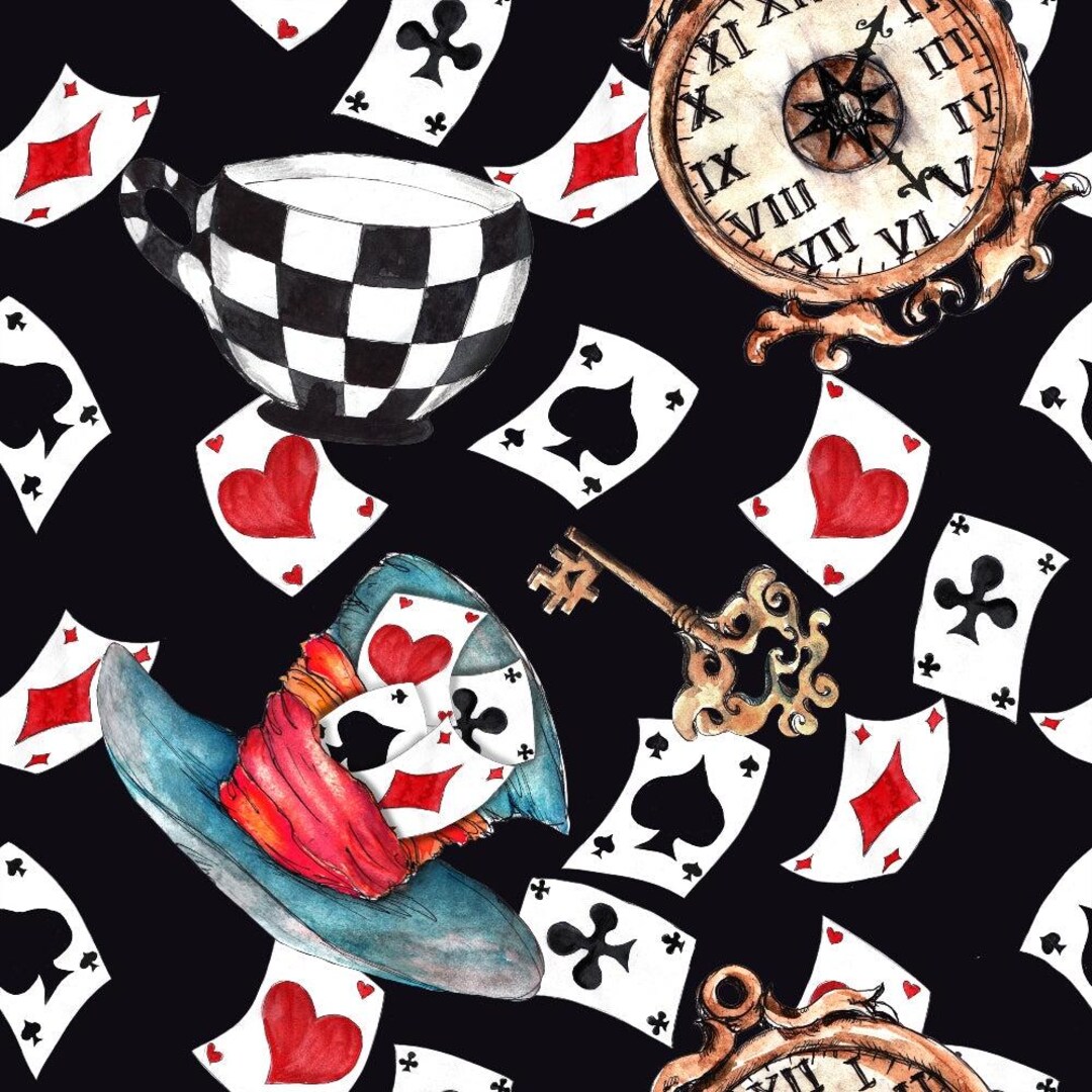 Alice in Wonderland Pattern 1 Quilting Cotton Fabric - Etsy