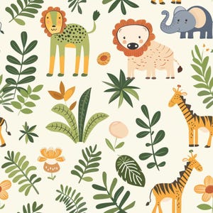 Baby Safari Animals Pattern 7 Quilting Cotton Fabric - Etsy