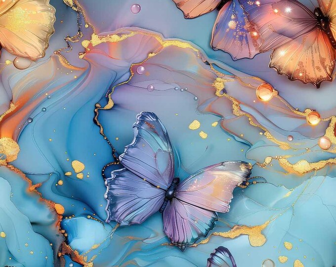 Pastel Alcohol Ink Butterfly Pattern 5 Quilting Cotton Fabric - Etsy