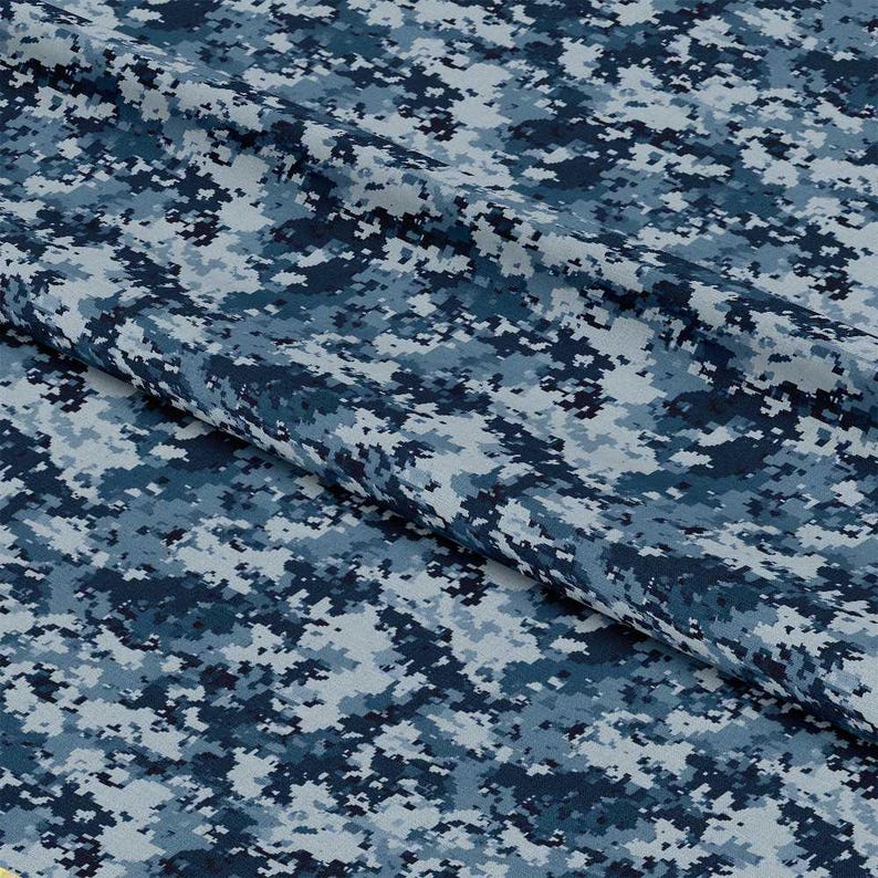 Blue Military Camouflage Pattern 8 Quilting Cotton Fabric - Etsy