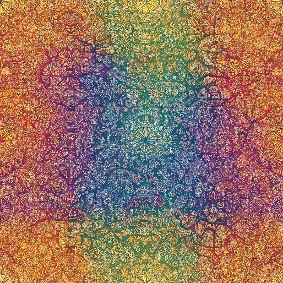 Rainbow Mandala Pattern 9 Quilting Cotton Fabric - Etsy