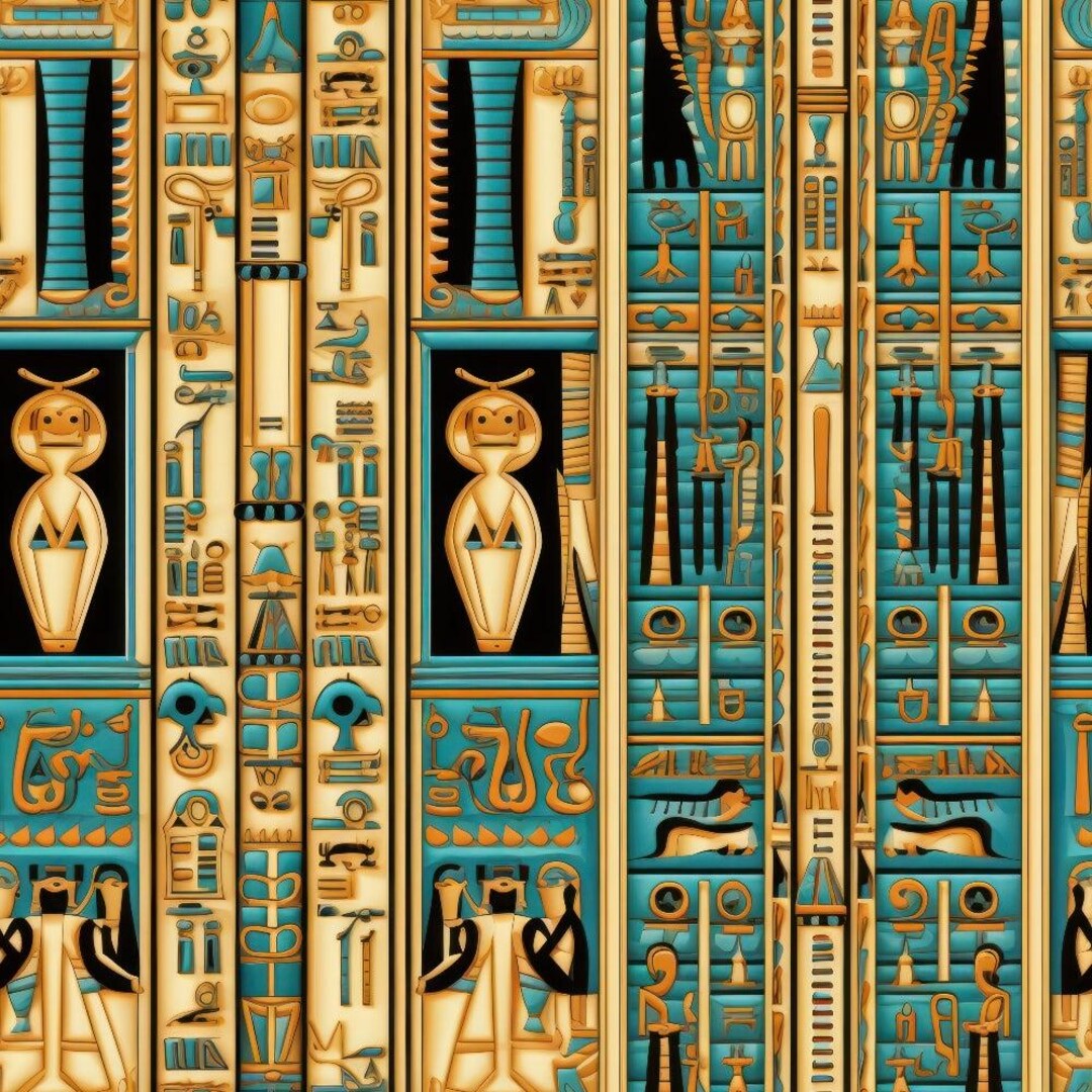 2D Ancient Egypt Pattern 65 Quilting Cotton Fabric - Etsy