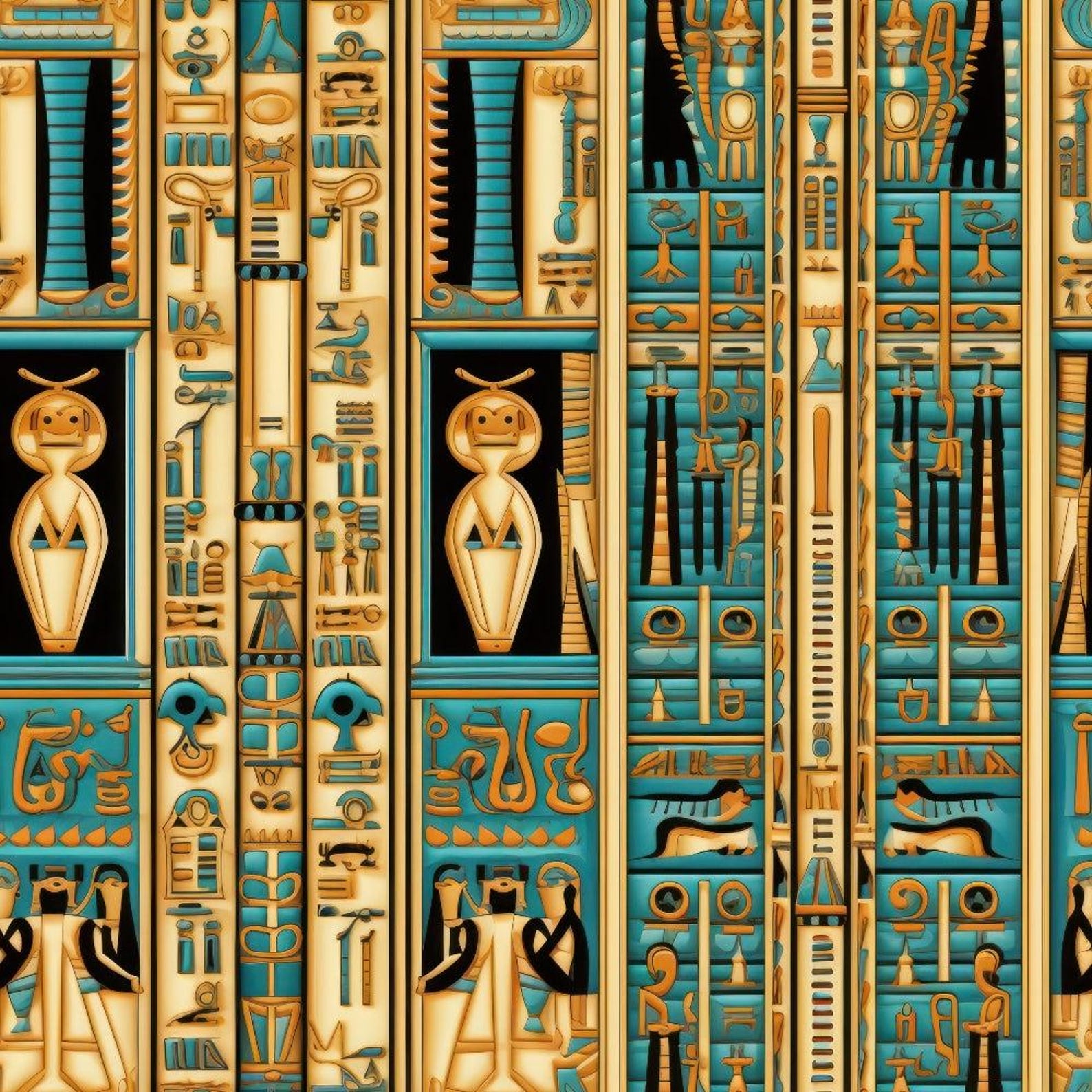 2D Ancient Egypt Pattern 65 Quilting Cotton Fabric - Etsy