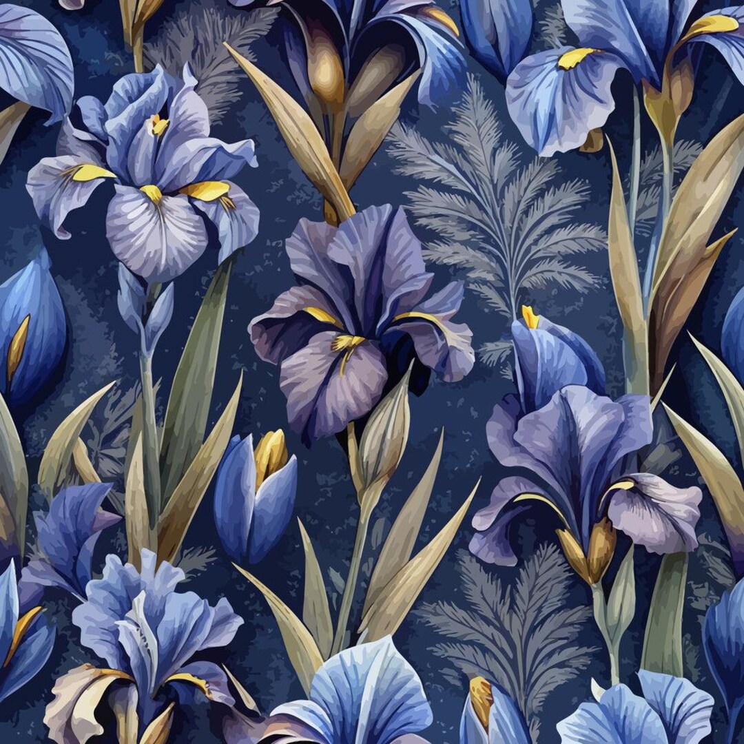 Art Nouveau Iris Sweep Pattern 1 Quilting Cotton Fabric - Etsy