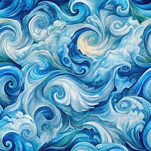 Ocean Swirls Pattern 2 Quilting Cotton Fabric - Etsy