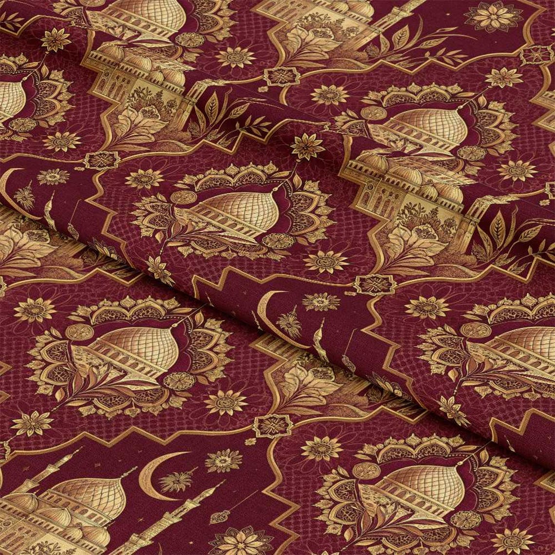 Islamic Red Pattern 9 Quilting Cotton Fabric - Etsy