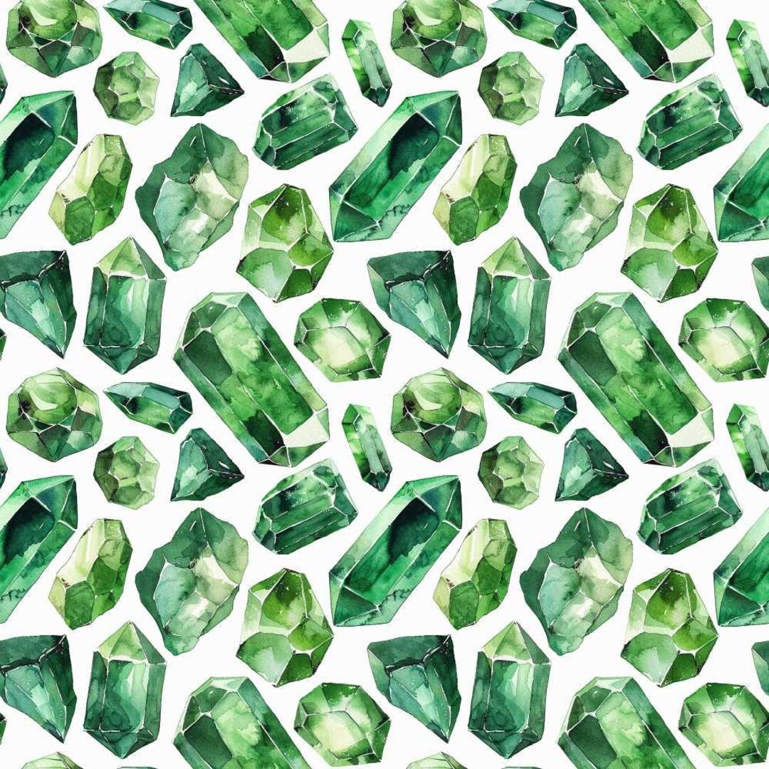 Emerald Gemstones Pattern 2 Quilting Cotton Fabric - Etsy