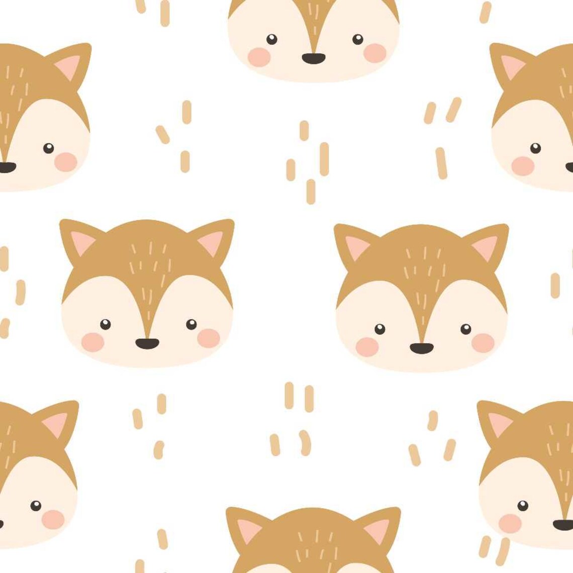 Cute Baby Fox Pattern 4 Quilting Cotton Fabric - Etsy