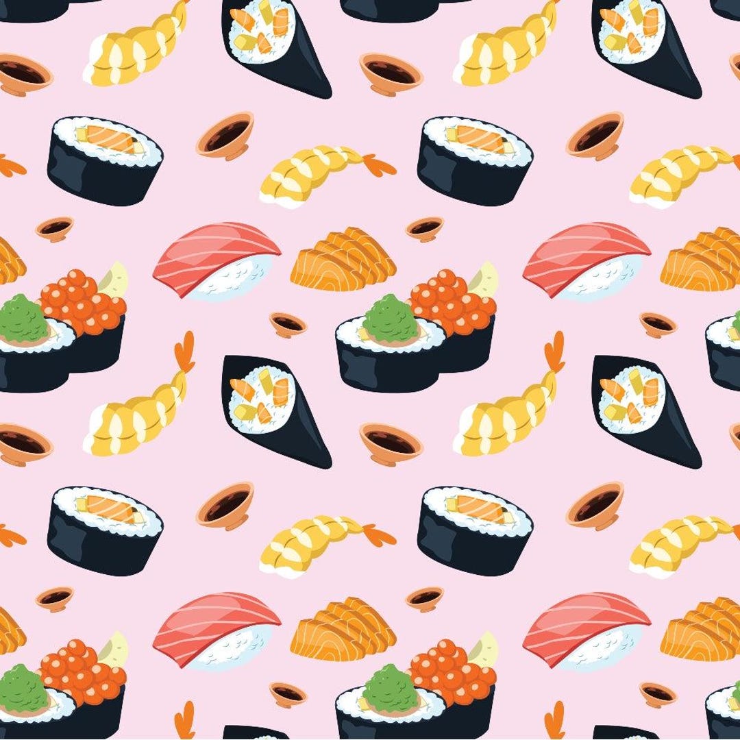 My Favorite Sushi Pattern 9 Quilting Cotton Fabric - Etsy