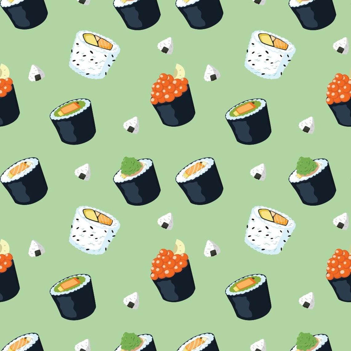 My Favorite Sushi Pattern 2 Quilting Cotton Fabric - Etsy