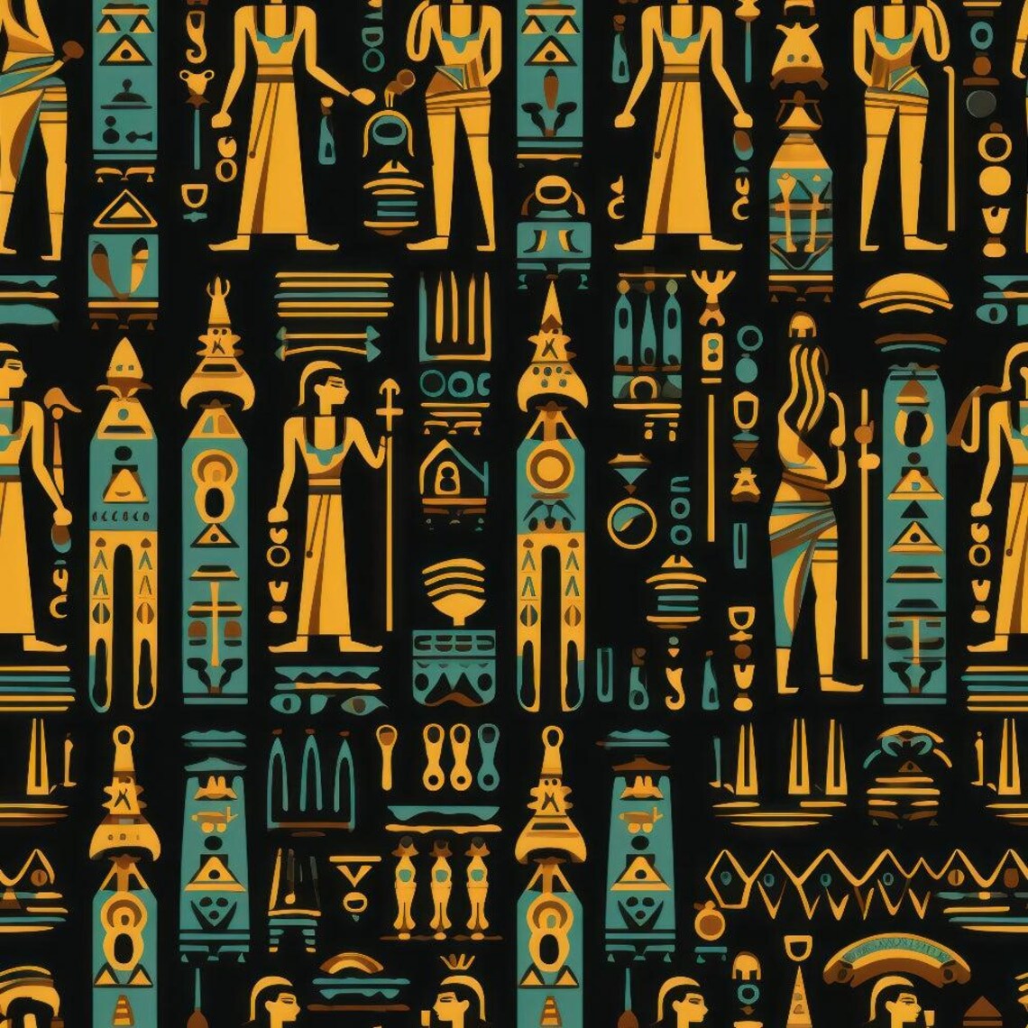 2D Ancient Egypt Pattern 68 Quilting Cotton Fabric - Etsy