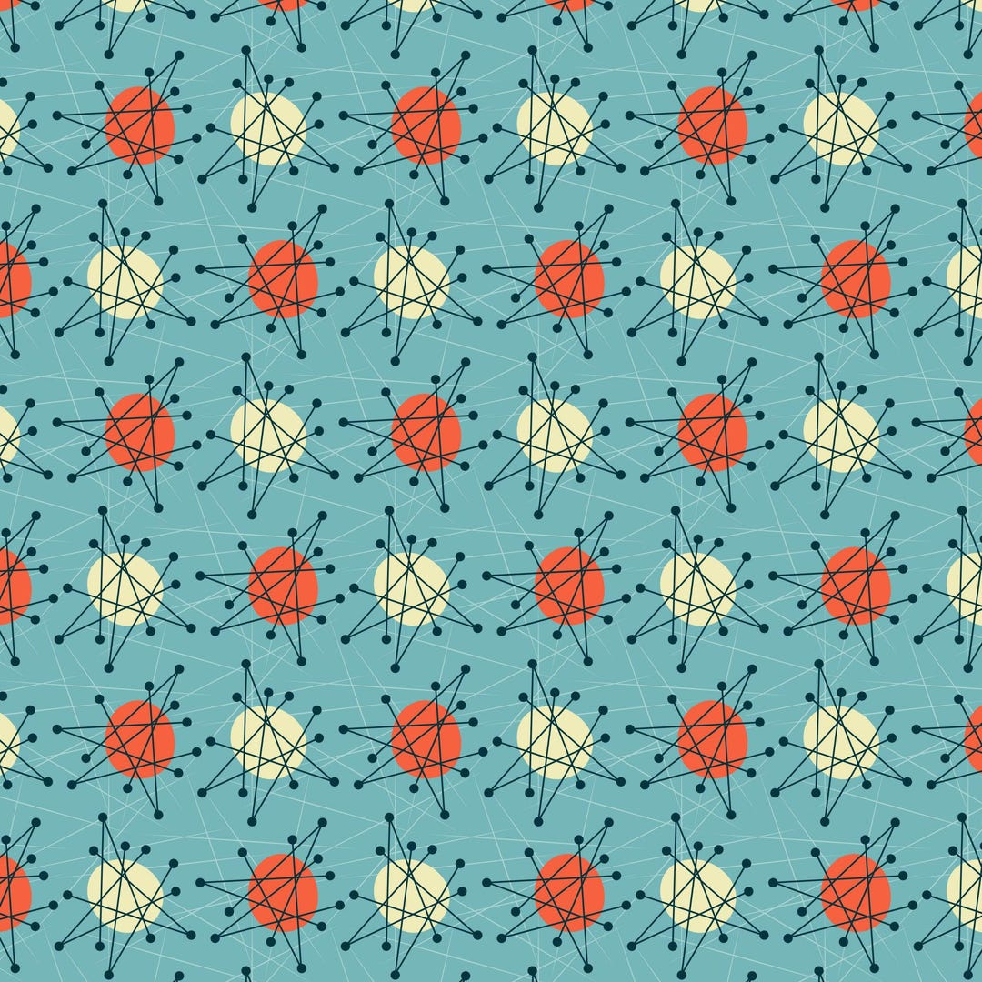 1950s Atomic Age Pattern 3 Quilting Cotton Fabric - Etsy
