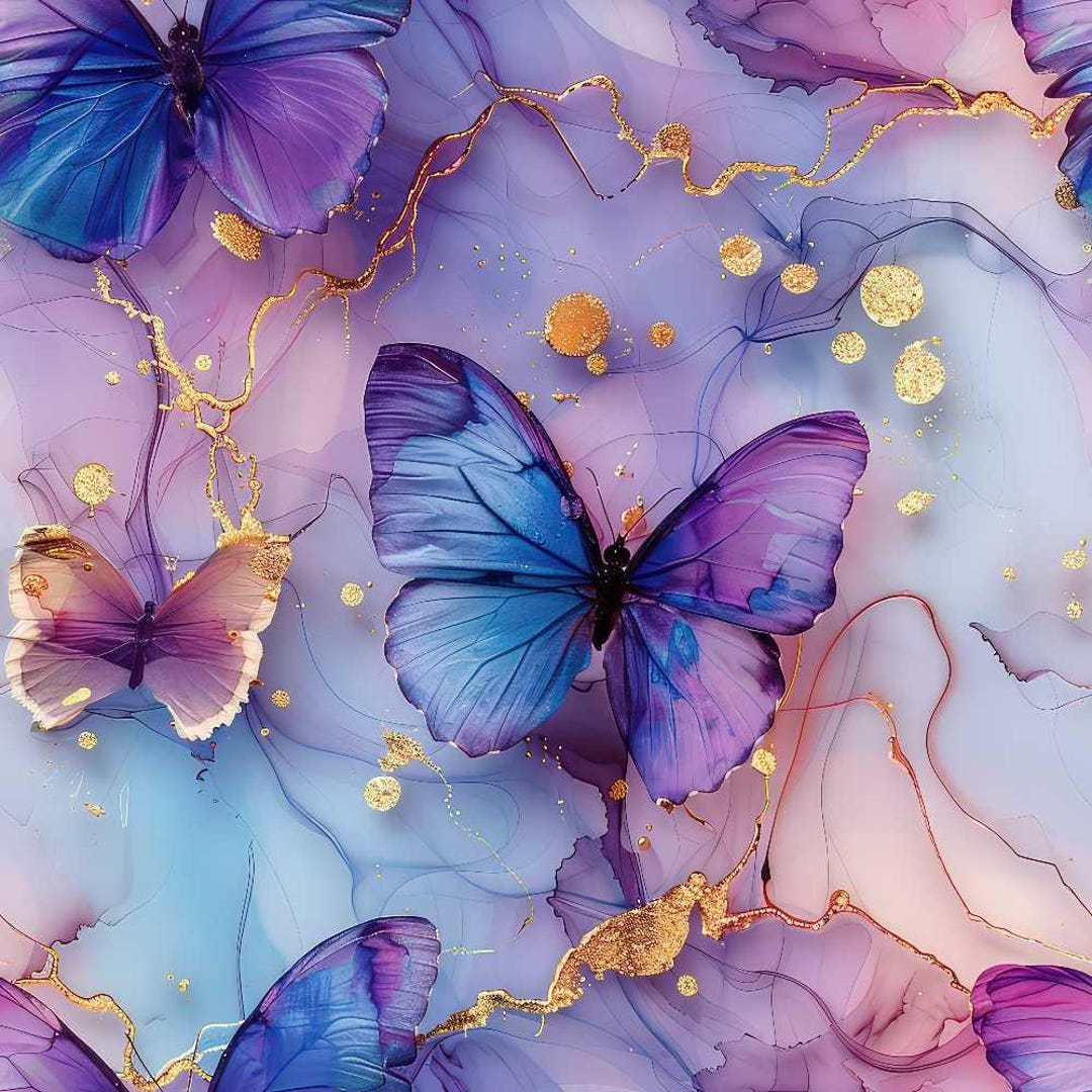 Pastel Alcohol Ink Butterfly Pattern 7 Quilting Cotton Fabric - Etsy
