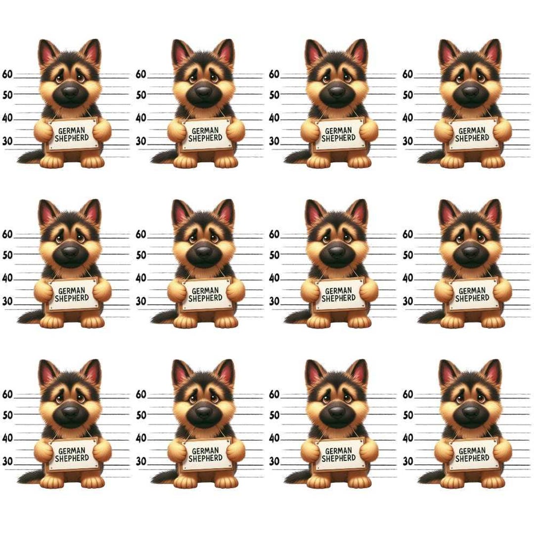 Doggie Mugshots German Shepherd Pattern Quilting Cotton Fabric - Etsy