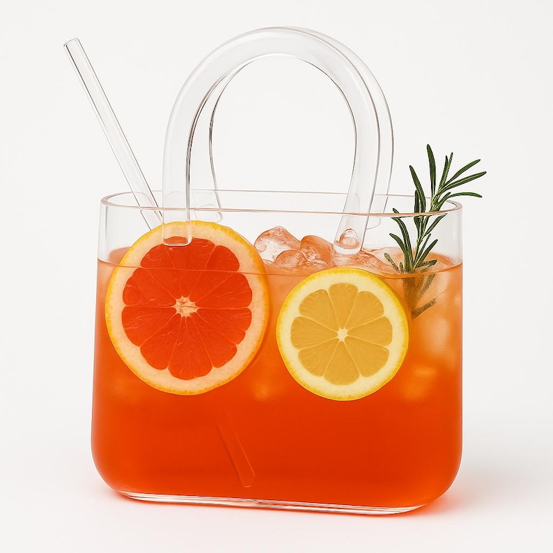 Clear Glass Cocktail Purse Party Drink Bag & Floral Vase - Etsy