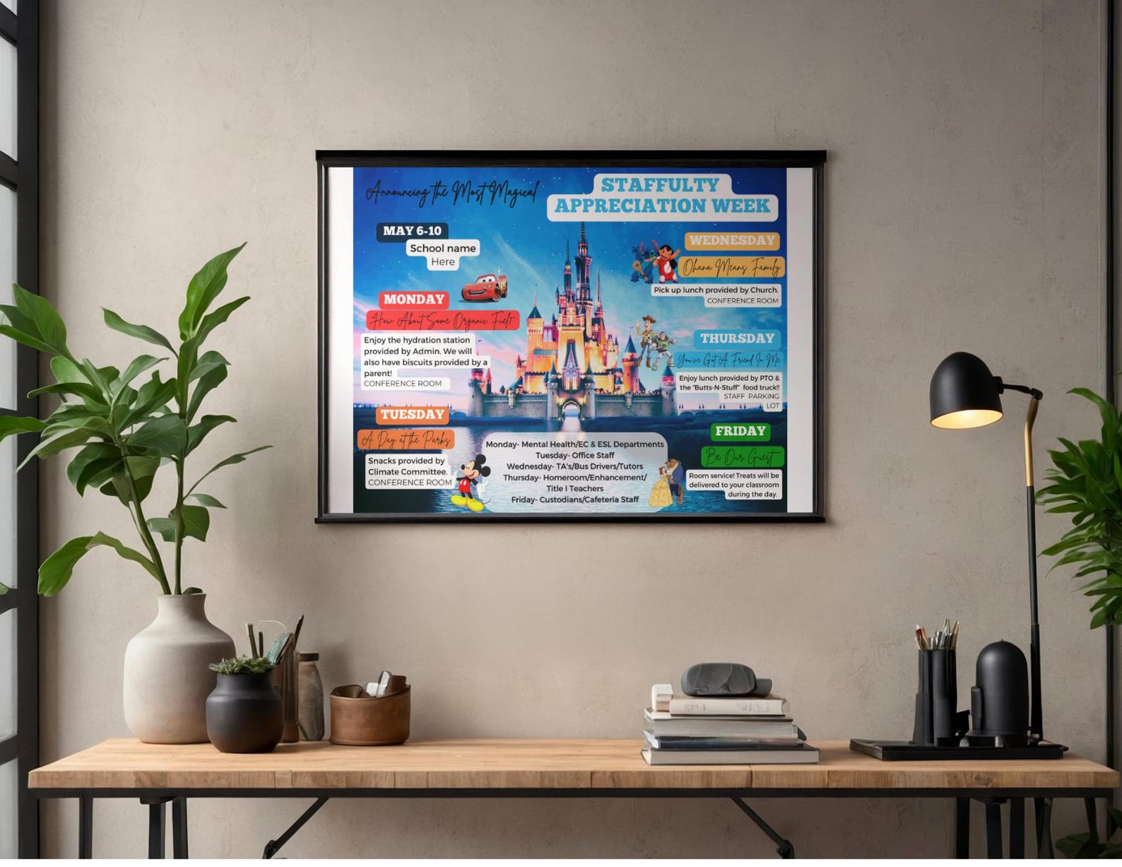 Editable Disney Themed Teacher Appreciation Week Bundle Template, Canva ...