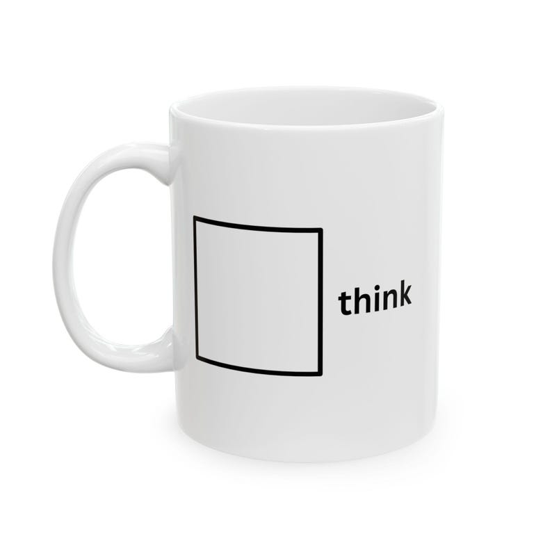 Think Outside the Box Rebus Puzzle Mug US - Etsy