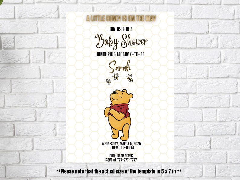 CLASSIC Winnie the Pooh Baby Shower Invite. Baby on the Way. Pooh Bear ...