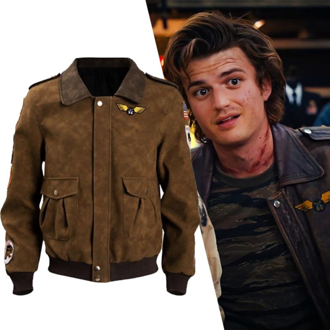 Stranger Things Steve Harrington Leather Jacket, Vintage Style ...