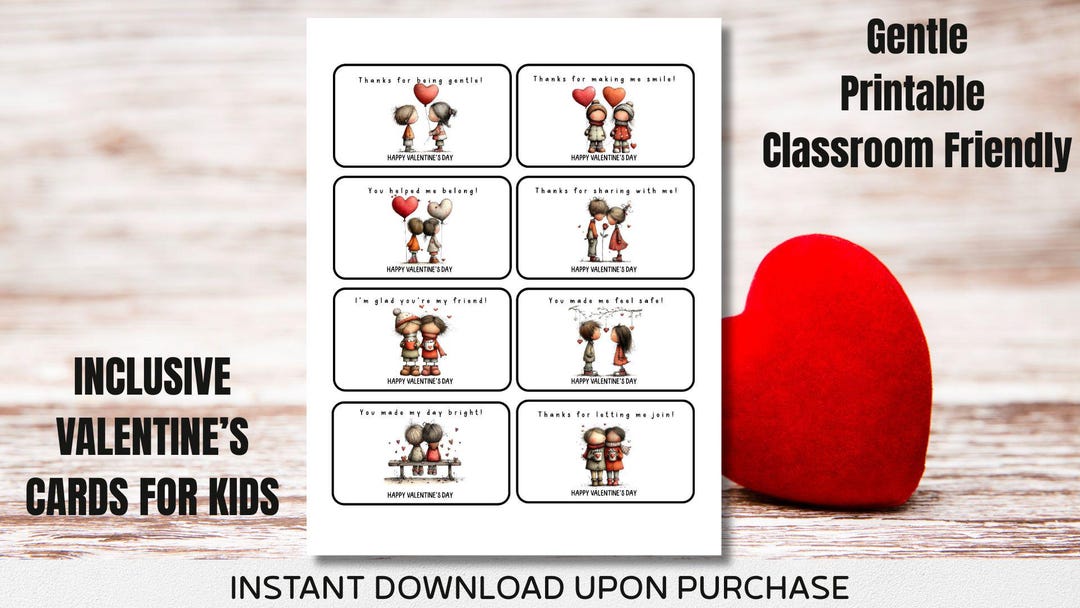 Inclusive Valentine Cards for Kids – Printable - Etsy