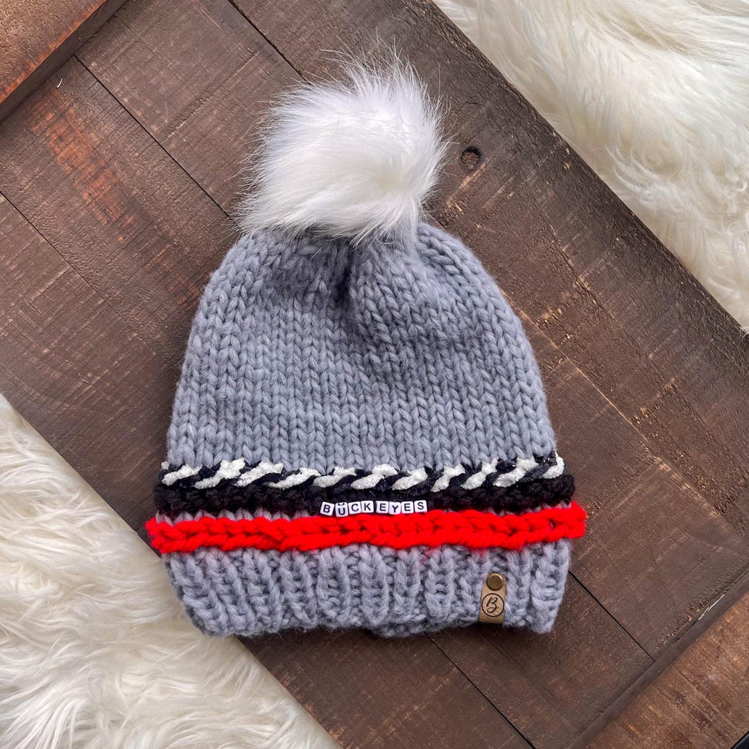 Ohio State Buckeyes Friendship Bracelet Knit Beanie, Ohio State ...