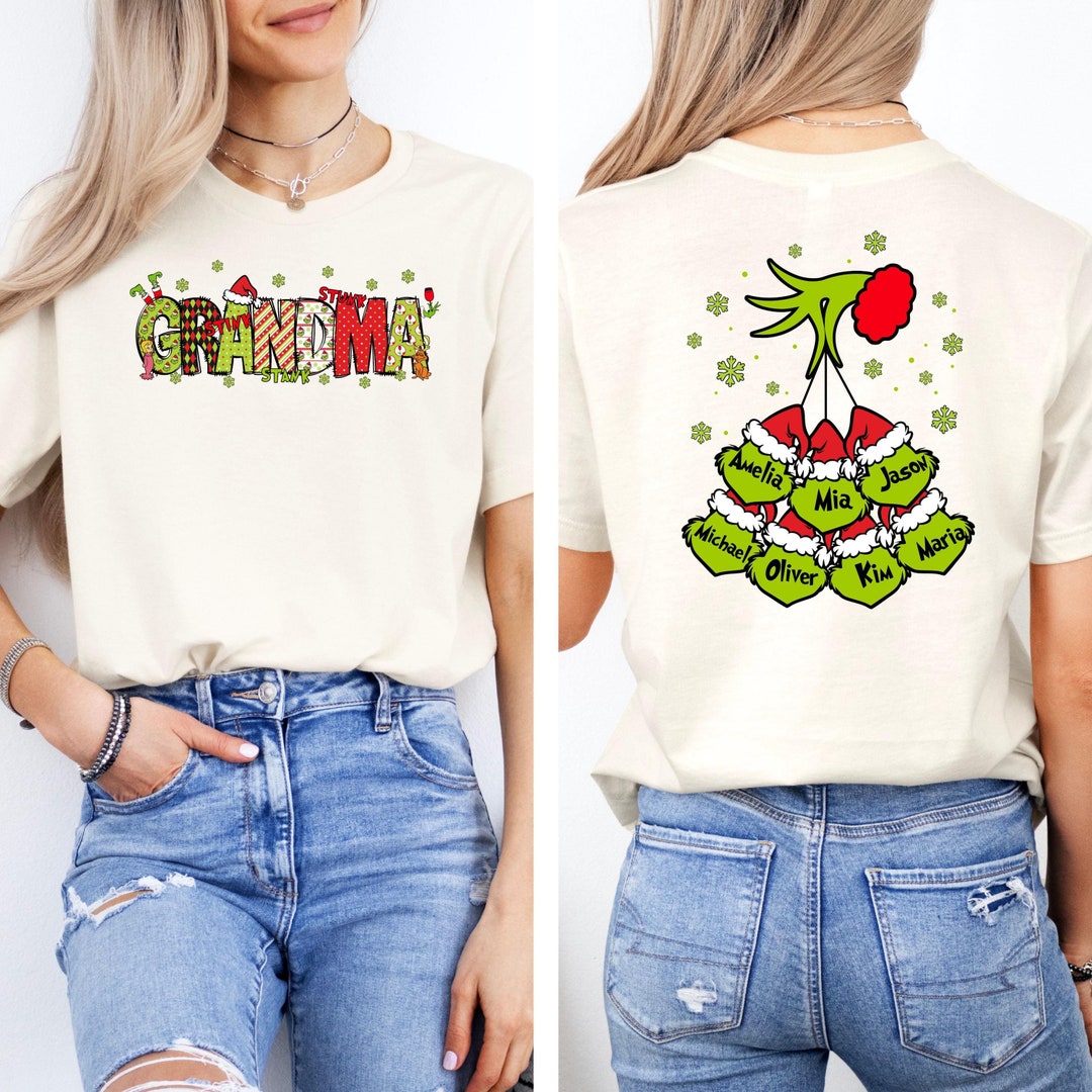 Personalized Grandma Christmas Sweatshirt, Christmas Mimi Grinch ...