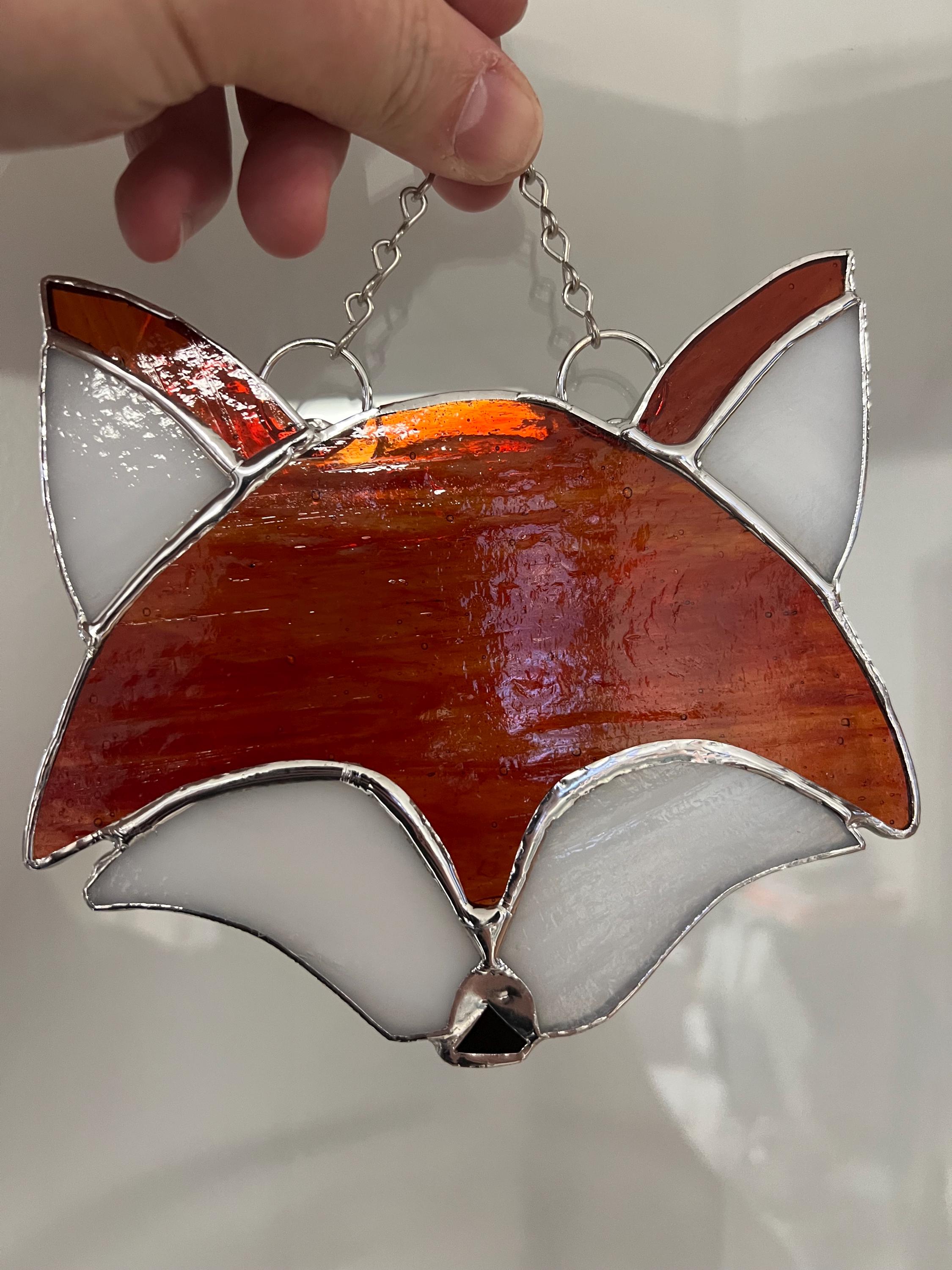 Stained Glass Suncatcher Fox - Etsy
