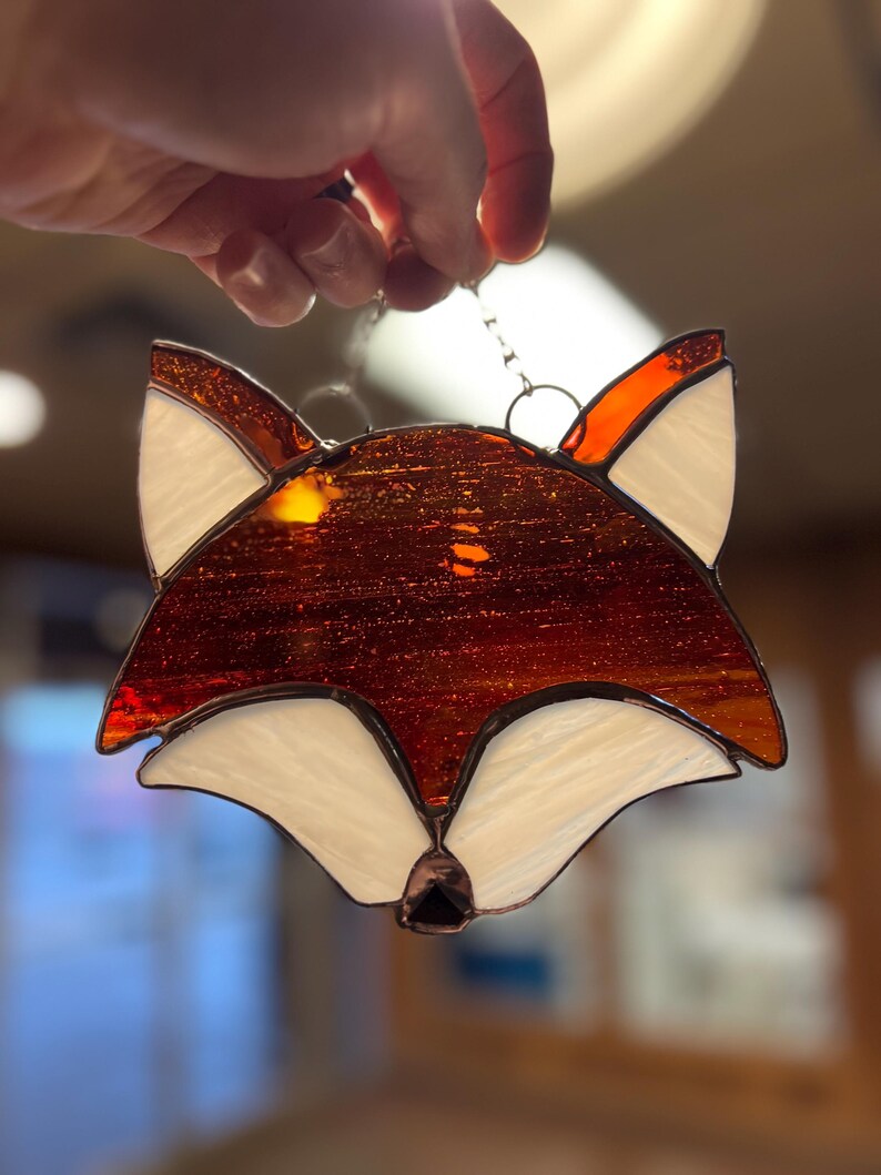 Stained Glass Suncatcher Fox - Etsy