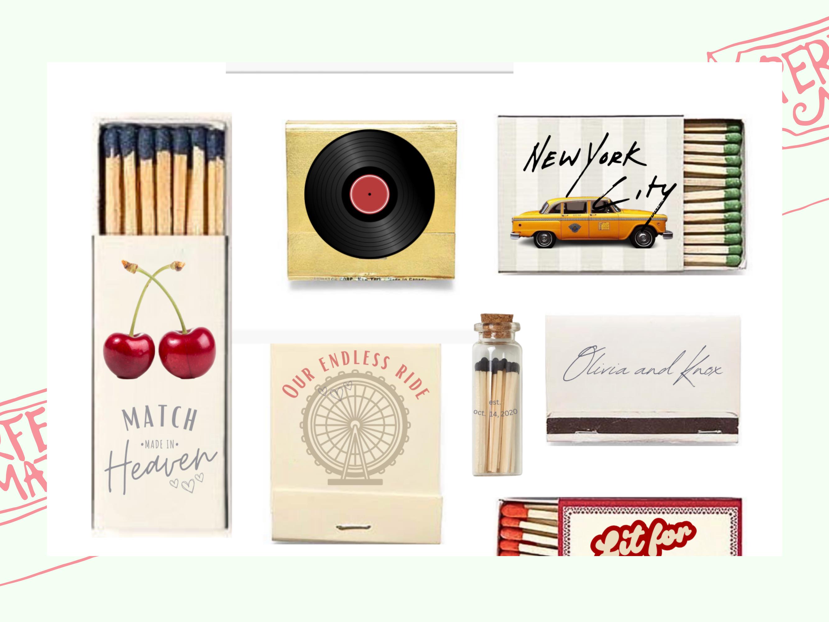 Personalized Matchbox Art Print Template for Him & Her, Editable Canva ...