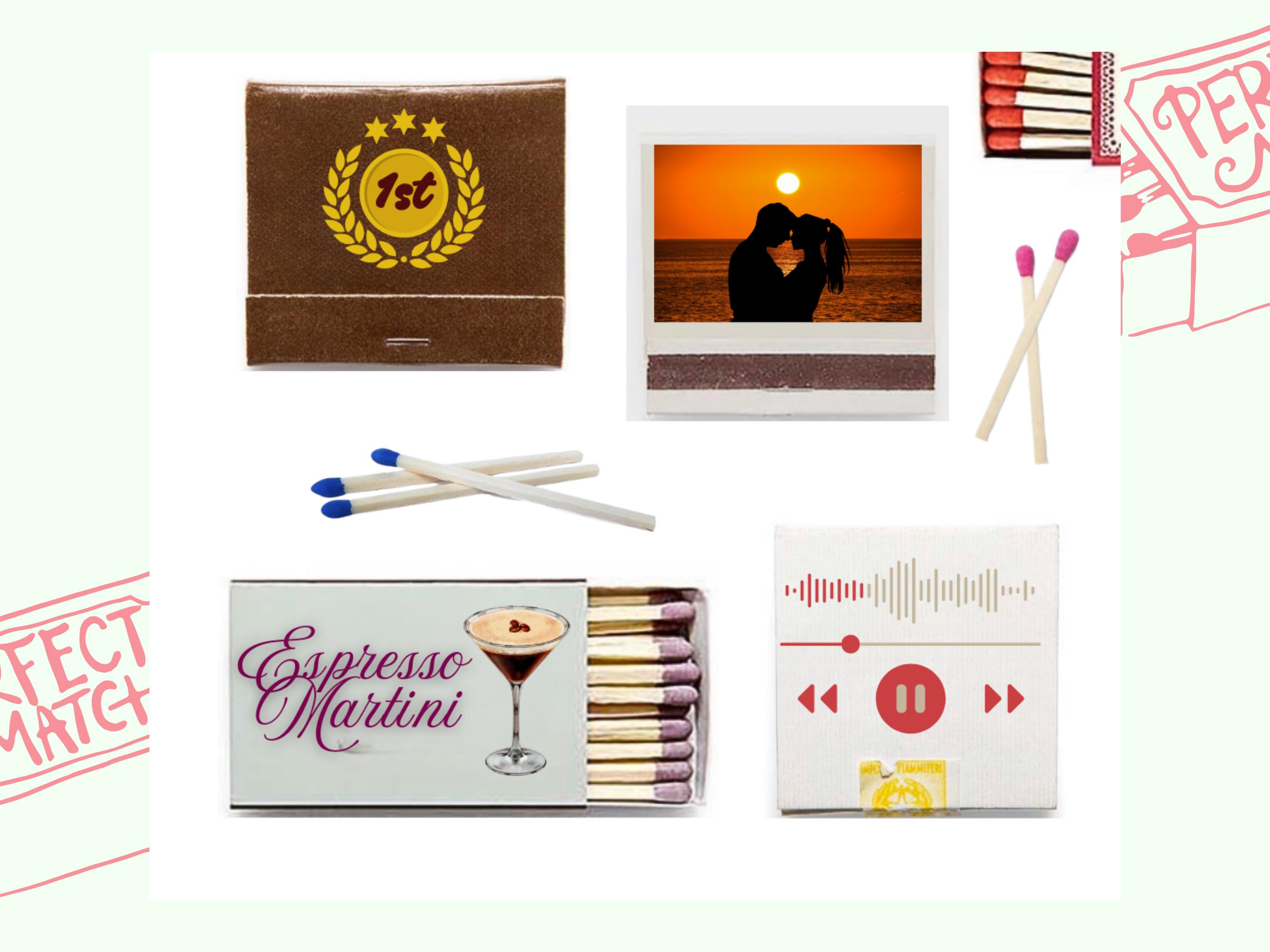 Personalized Matchbox Art Print Template for Him & Her, Editable Canva ...