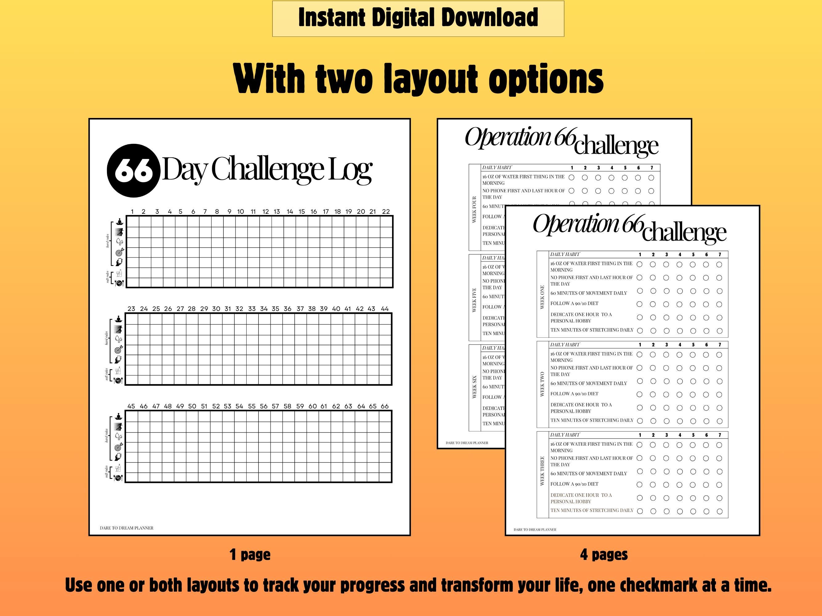 Operation 66 Challenge Tracker Bundle | Printable | Digital Journal ...