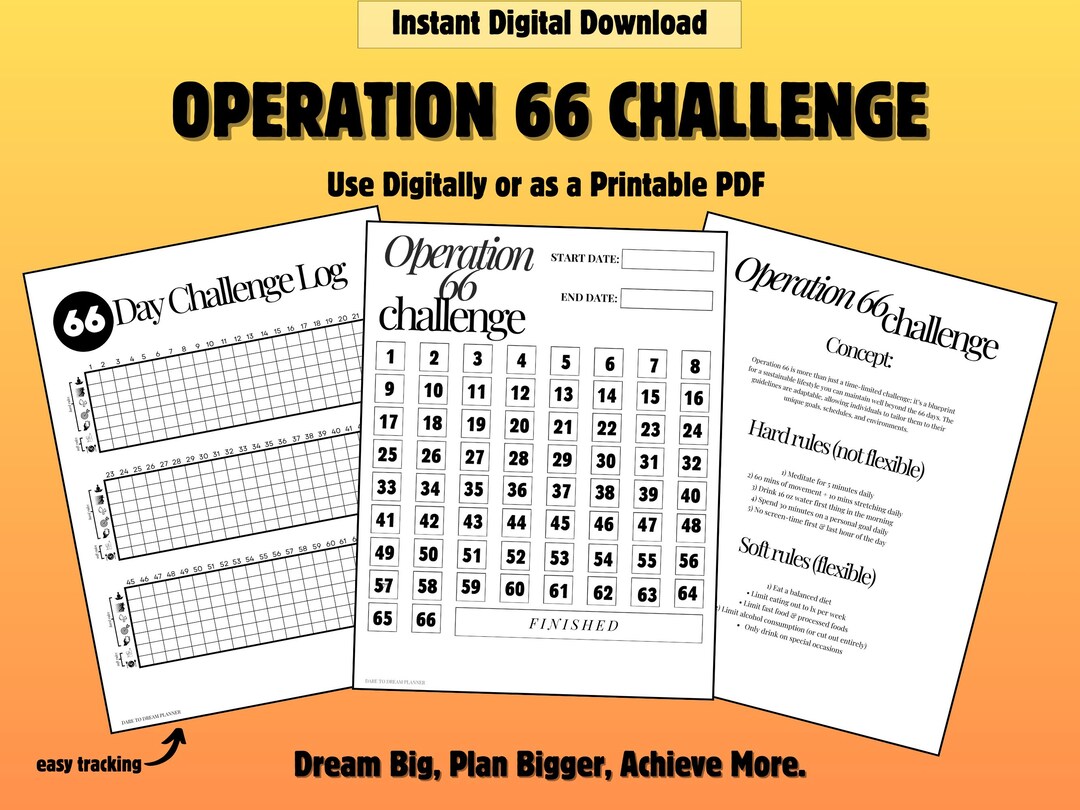 Operation 66 Challenge Tracker Bundle | Printable | Digital Journal ...