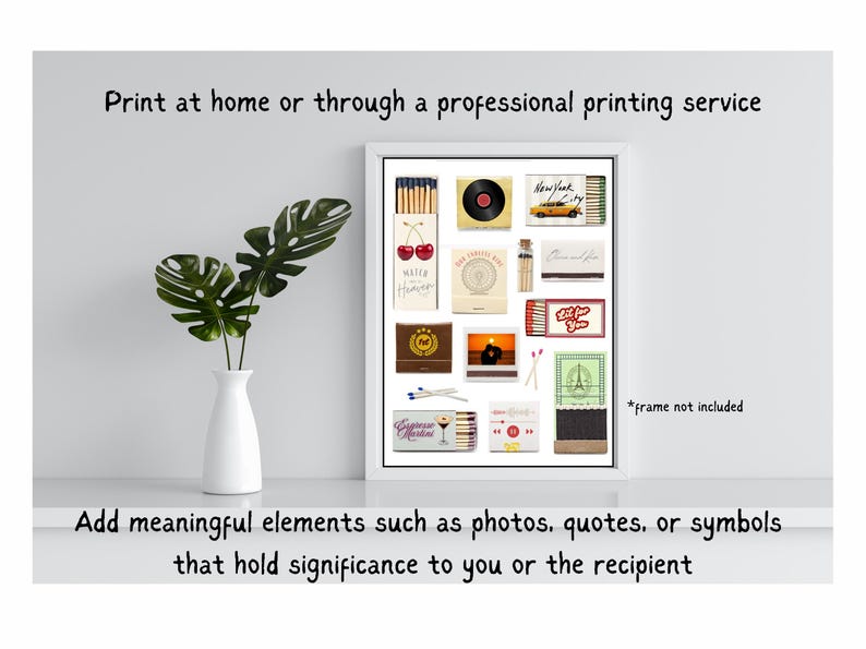 Personalized Matchbox Art Print Template, Editable Canva Design ...