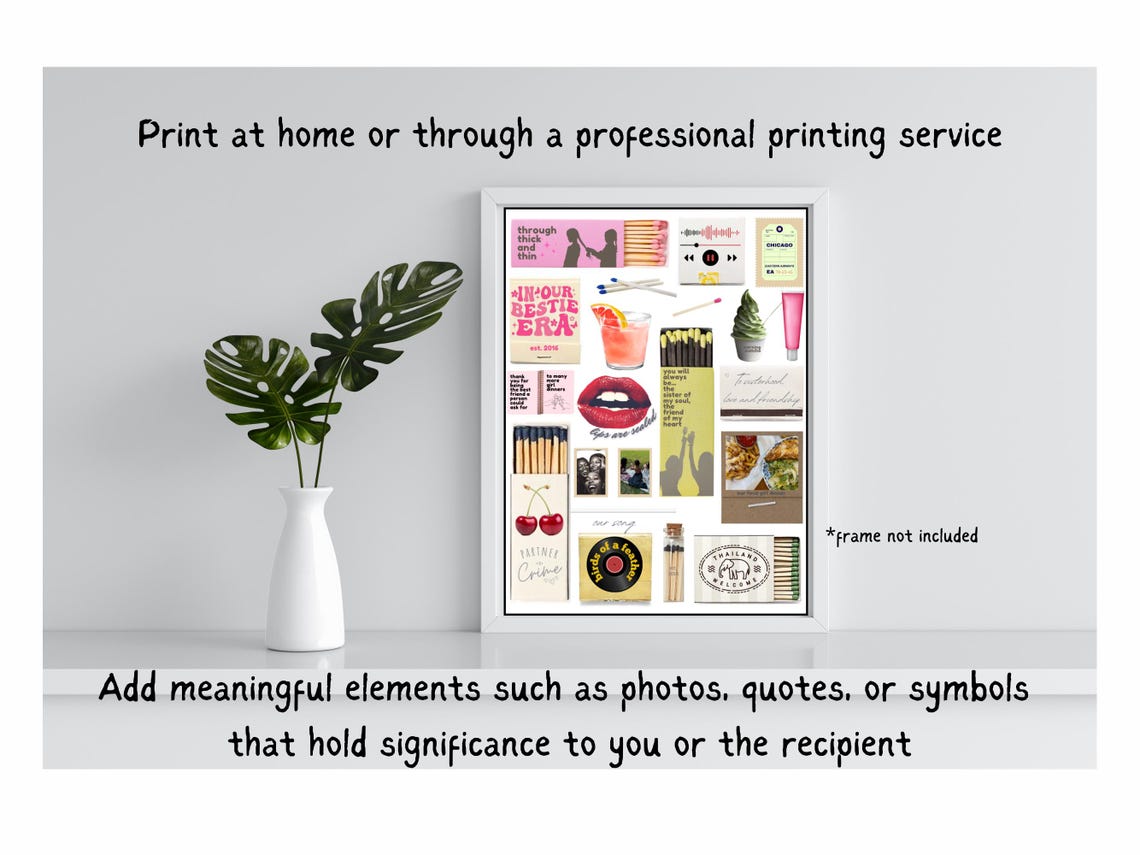 Personalized Matchbox Art Print Template for Best Friend, Editable ...