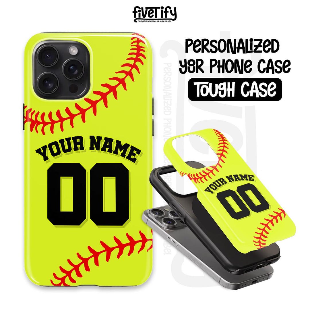 Personalized Name Baseball Phone Case, Custom Name Number Baseball ...