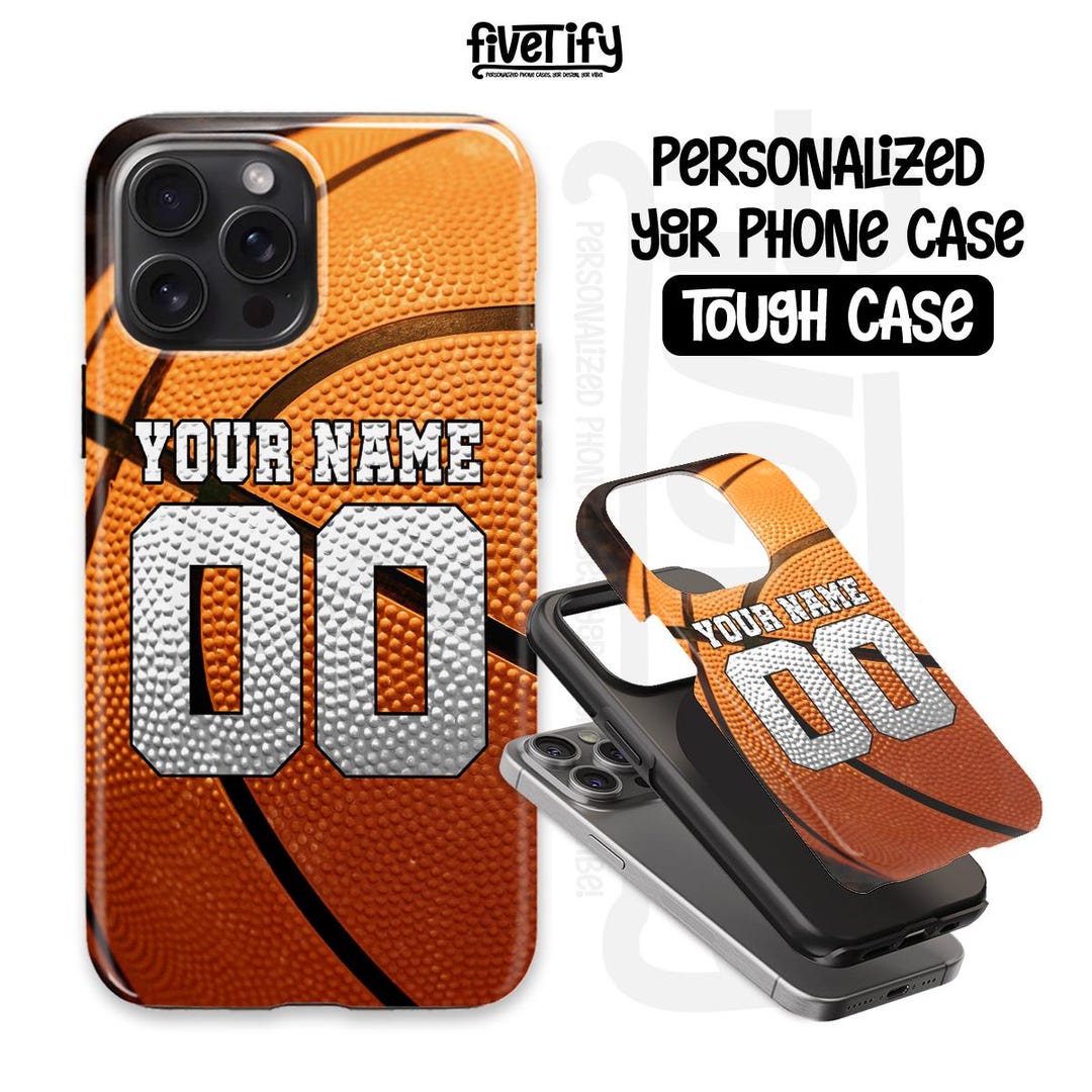 Personalized Name Basketball Phone Case, Custom Name Number Basketball ...