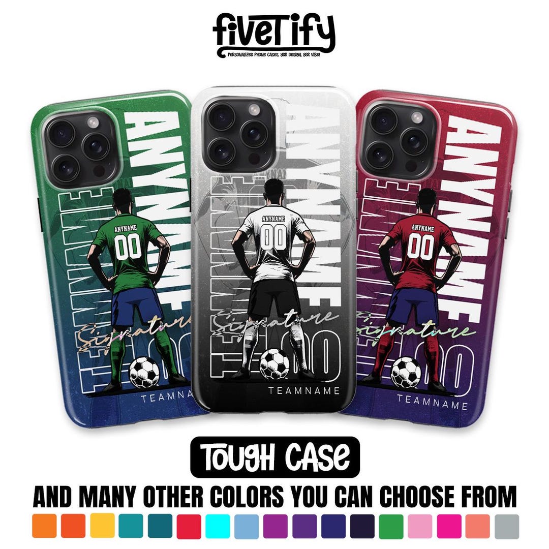 Custom Soccer Sports Phone Case, Personalized Soccer Name and Number ...