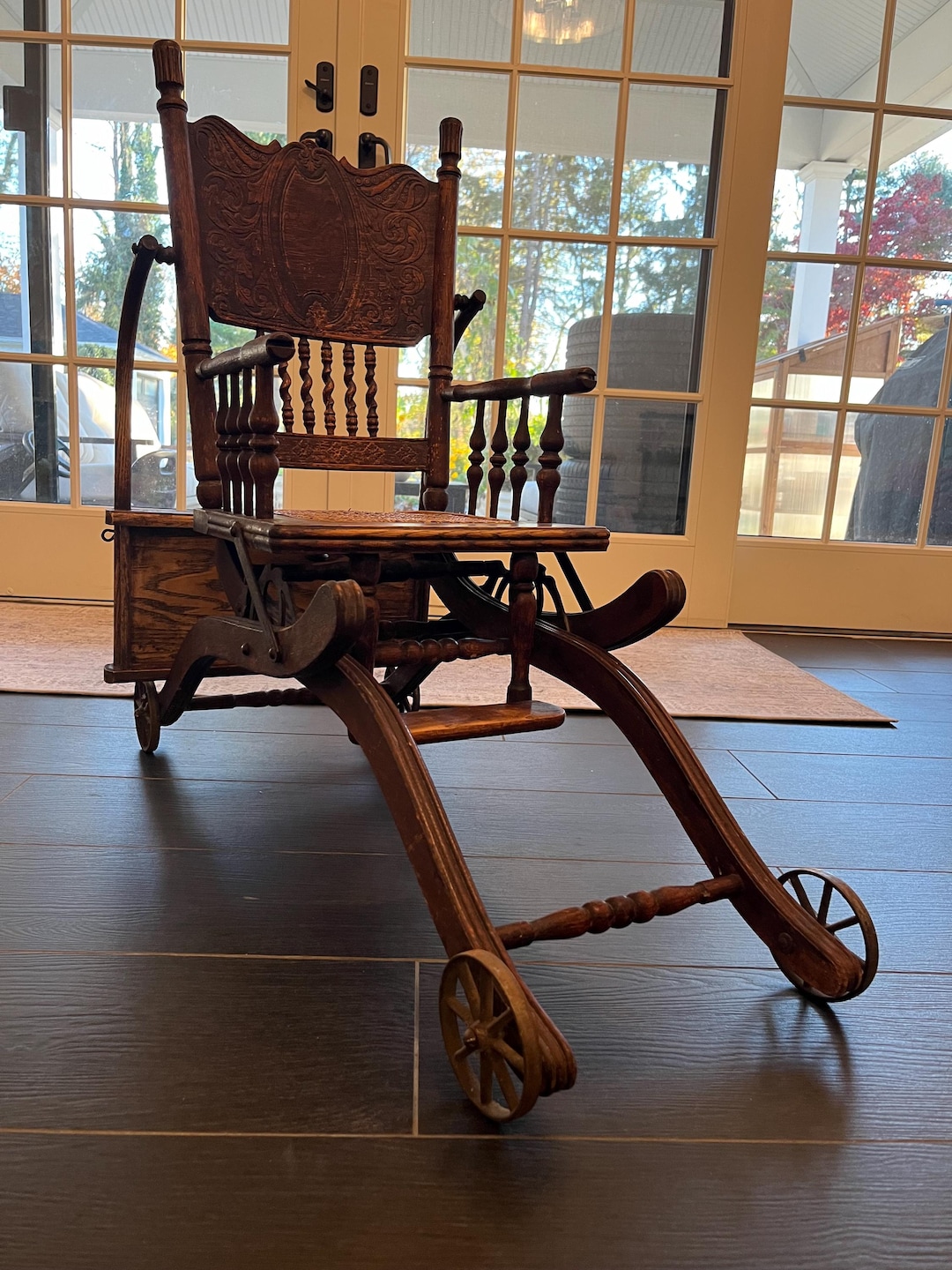 Antique Wood and Iron Convertible High Chair/ Stroller - Etsy