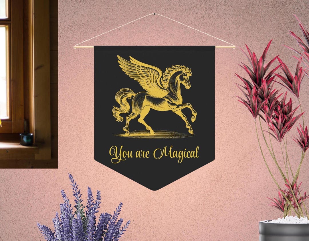 Pennant, Pegasus Horse Wall Art, Fantasy Decor, Mythical Creature Print, Magical Animal Poster ...