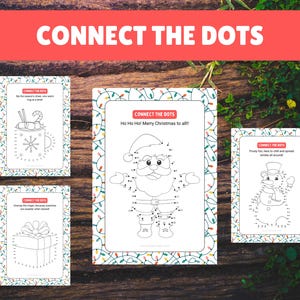 Dot to Dot Activity for Kids, Christmas Connect the Dots Game, Dot to ...
