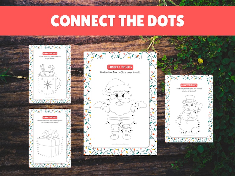 Dot to Dot Activity for Kids, Christmas Connect the Dots Game, Dot to ...