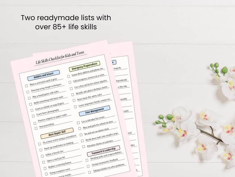 Editable Life Skills Checklist, Life Skills for Kids & Teens ...