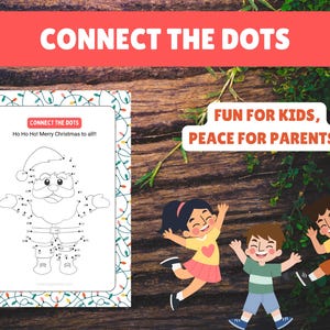 Dot to Dot Activity for Kids, Christmas Connect the Dots Game, Dot to ...