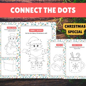 Dot to Dot Activity for Kids, Christmas Connect the Dots Game, Dot to ...