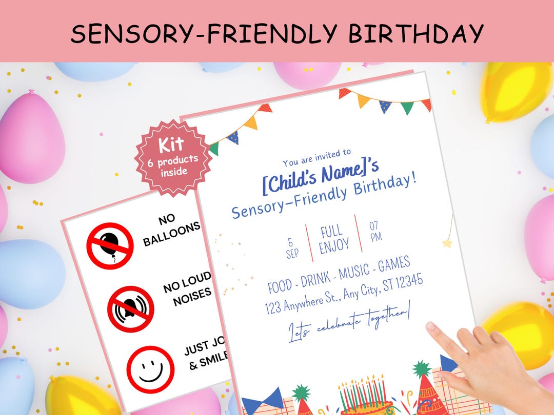 Autism Birthday Party Printables, Autism Birthday, Calm Birthday ...
