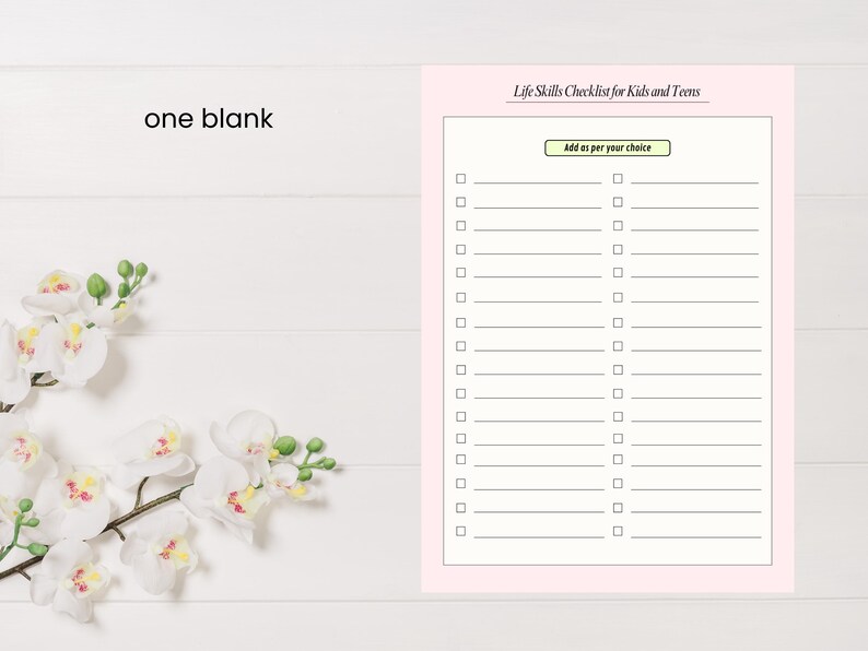 Editable Life Skills Checklist, Life Skills for Kids & Teens ...