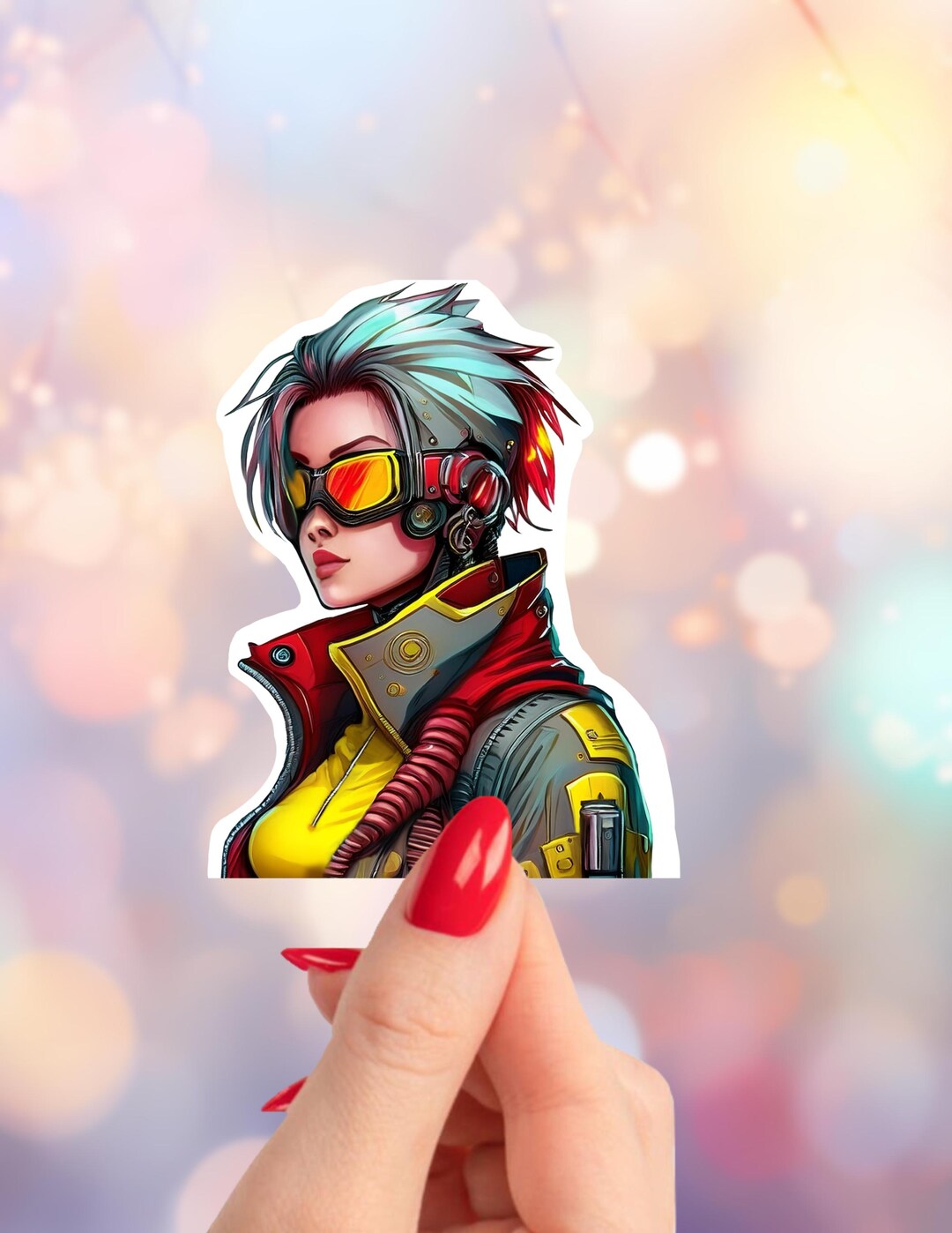 Cyberpunk Art Sticker Futuristic Sticker Sci-fi Character Sticker 2.5 X ...